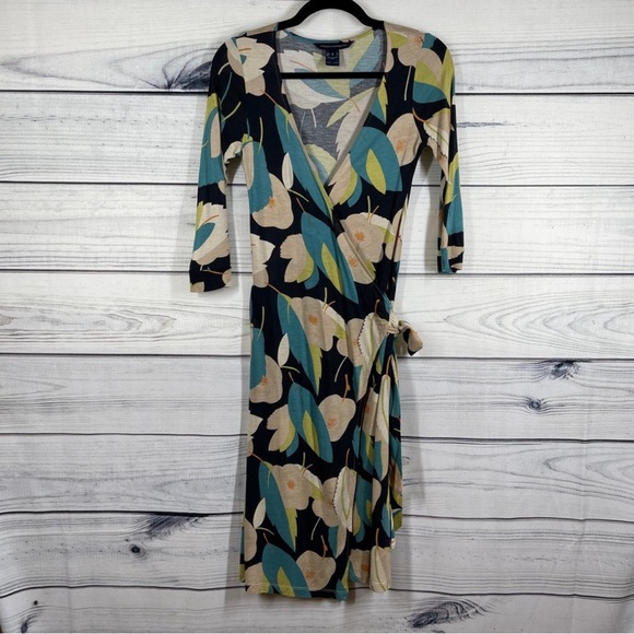 French Connection | Dresses | French Connection Black Teal Modern Print ...